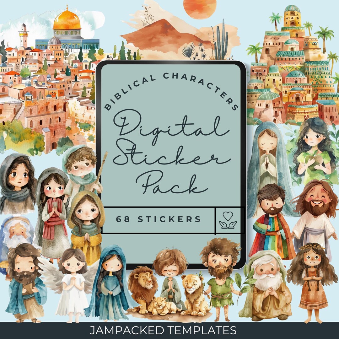 68 Biblical Characters Digital Stickers | Christian Planner Stickers ...