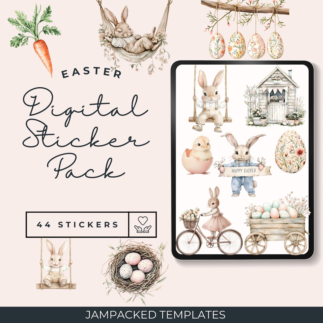 Easter Digital Stickers | Cute Pastel Planner Stickers | Goodnotes ...