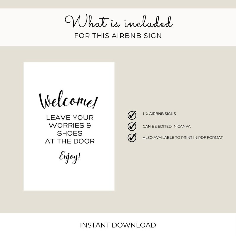 Airbnb Welcome Sign | Vacation Rental Guest Rules (editable Canva ...