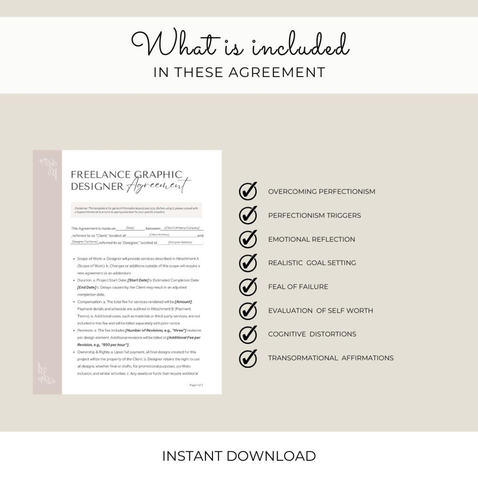 Freelance Graphic Design Agreement|editable Canva Template, Client ...