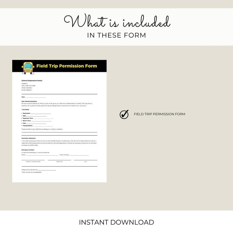 Field Trip Permission Form|editable Canva Template|school Trip Consent ...