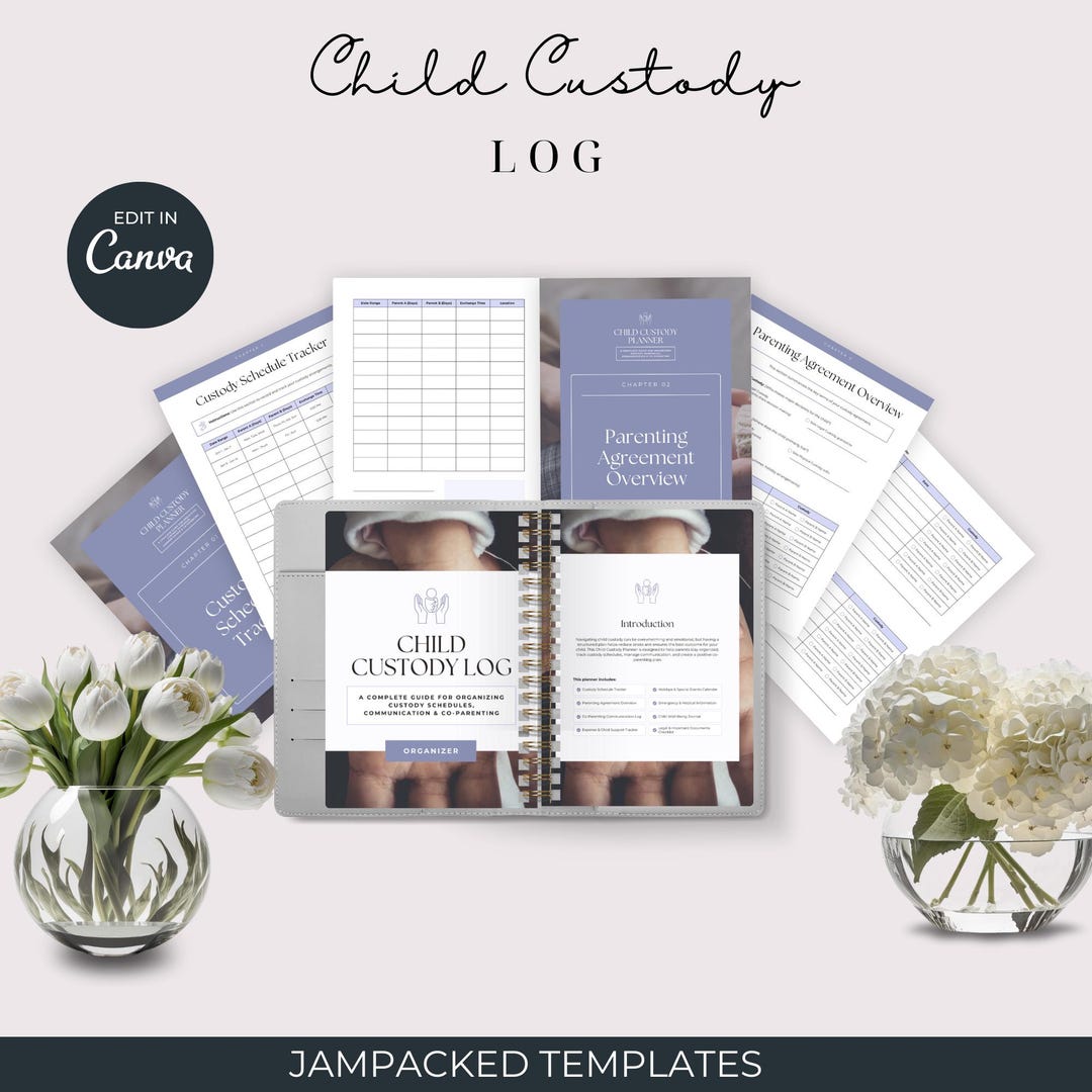 Child Custody Log Printable, Editable Co-parenting Planner, Custody ...