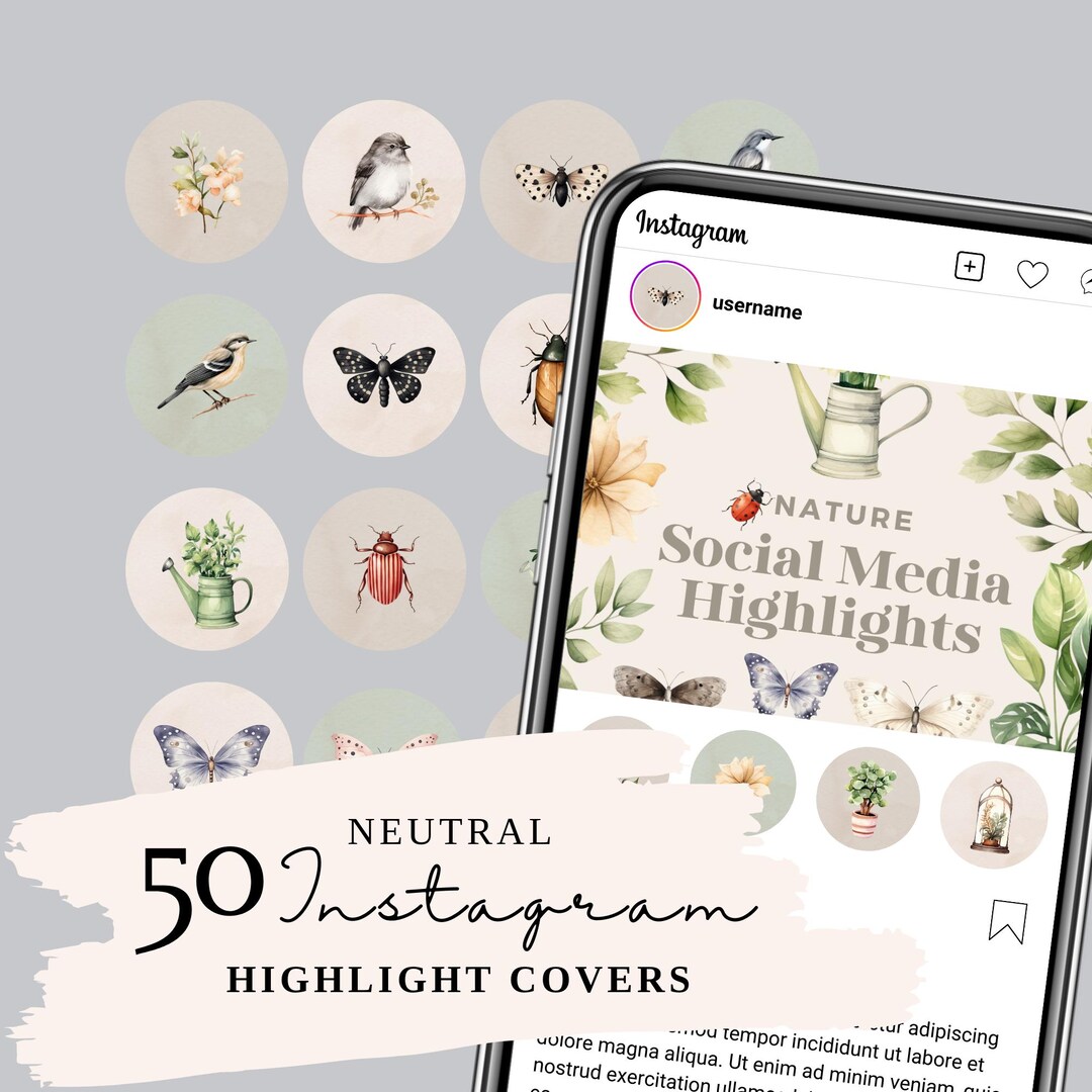 Nature Instagram Highlight Covers | Boho IG Story Icons | Editable ...