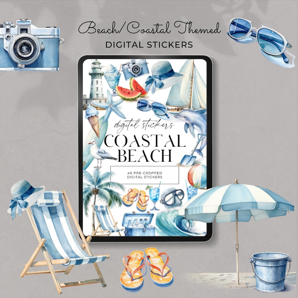 Beach & Coastal Digital Planner Stickers,sticker Book, Goodnotes ...