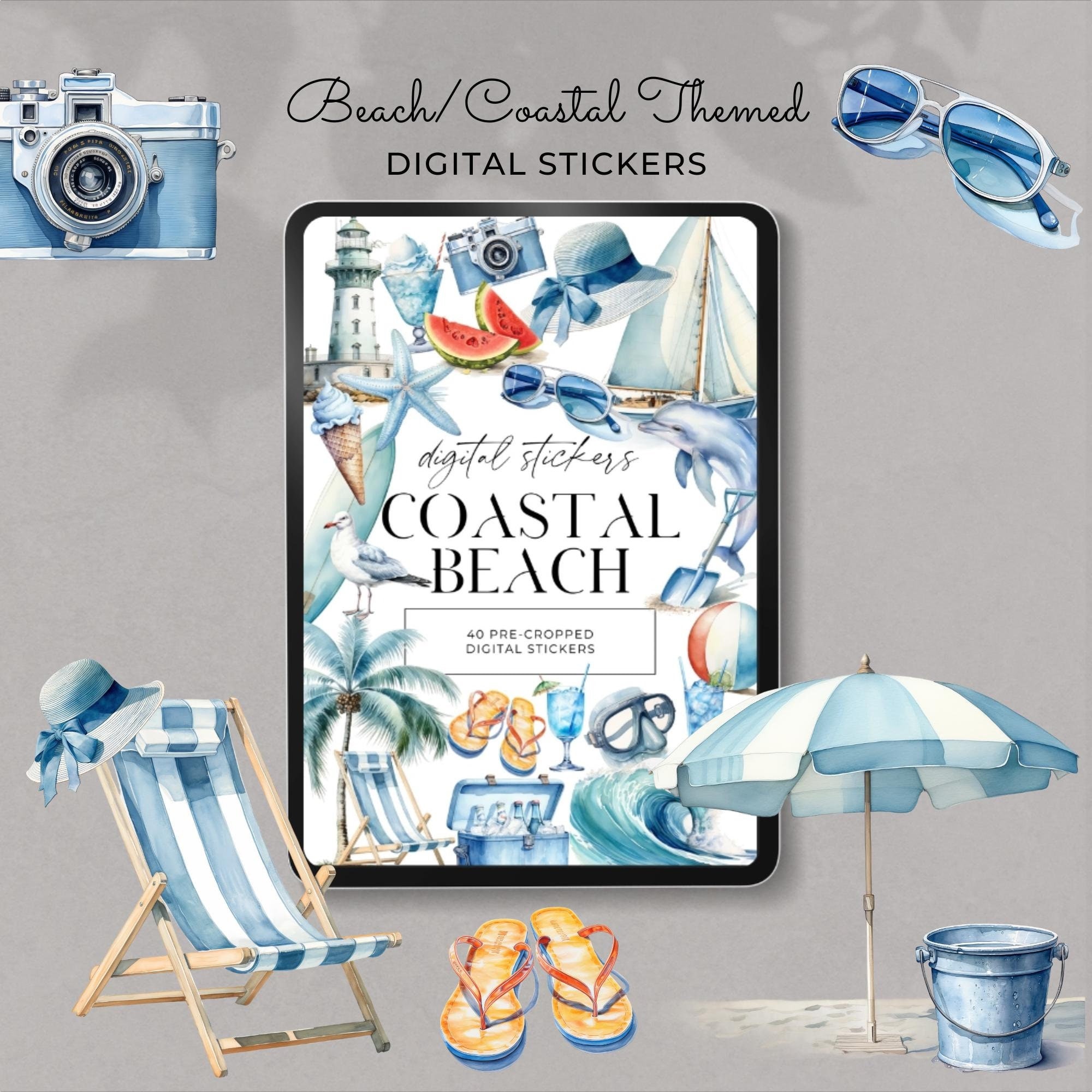 Beach & Coastal Digital Planner Stickers,sticker Book, Goodnotes ...