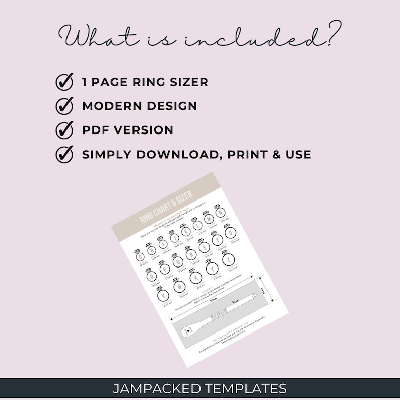 Printable Ring Sizer Chart | DIY Jewelry Sizing Guide (instant Download ...