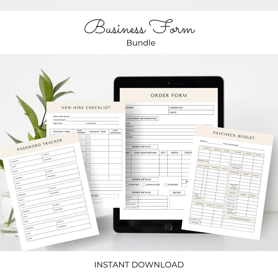 Business Form Template Bundle|editable Canva Forms|order Forms ...