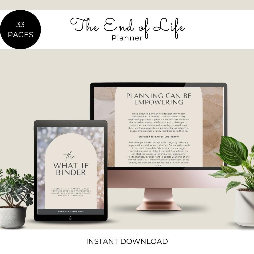 End of Life Planner|editable Canva Template|medical Directives ...