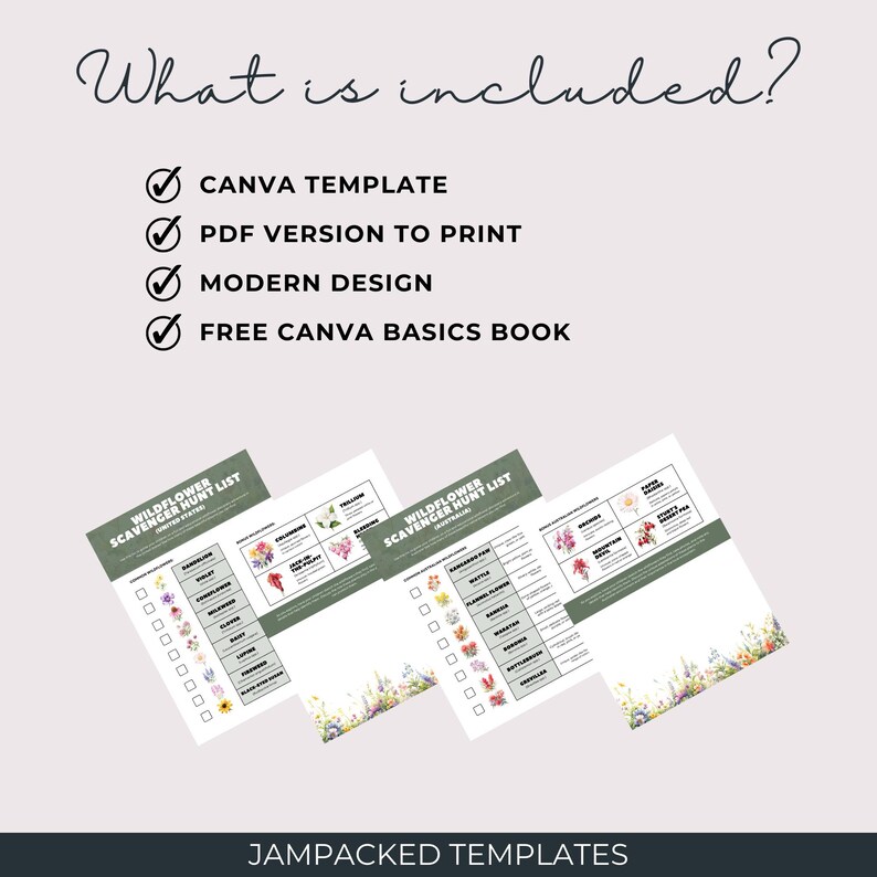 Wildflower Scavenger Hunt, Printable Nature Activity, Outdoor Spring ...