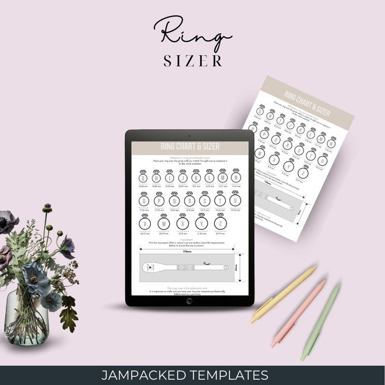 Printable Ring Sizer | Ring Size Chart PDF | Ring Measuring Tool | DIY ...