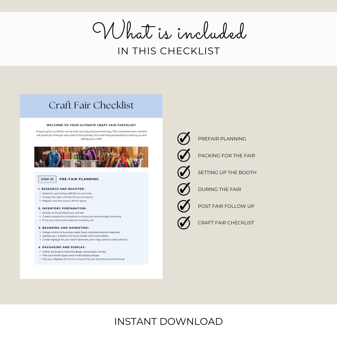 Craft Fair Checklist|editable Canva Template|pre-fair Planning|booth ...