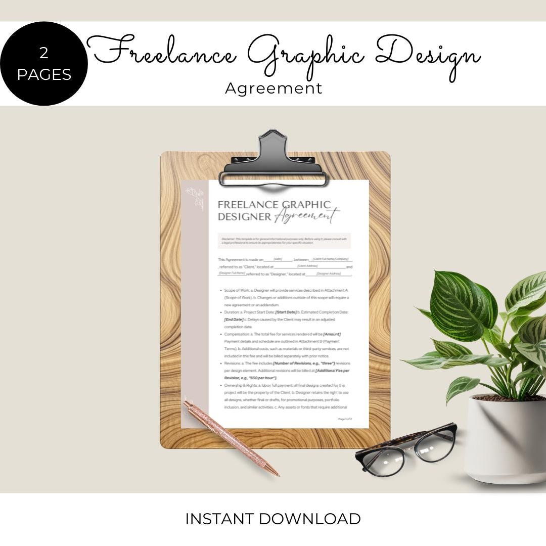 Freelance Graphic Design Agreement|editable Canva Template, Client ...