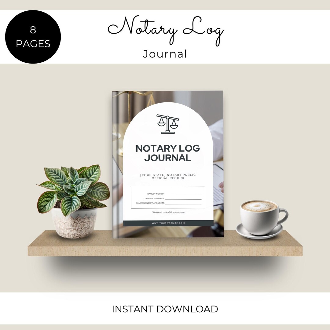 Digital Notary Journal | Printable & Editable Notary Logbook | Canva | PDF | Business Record ...