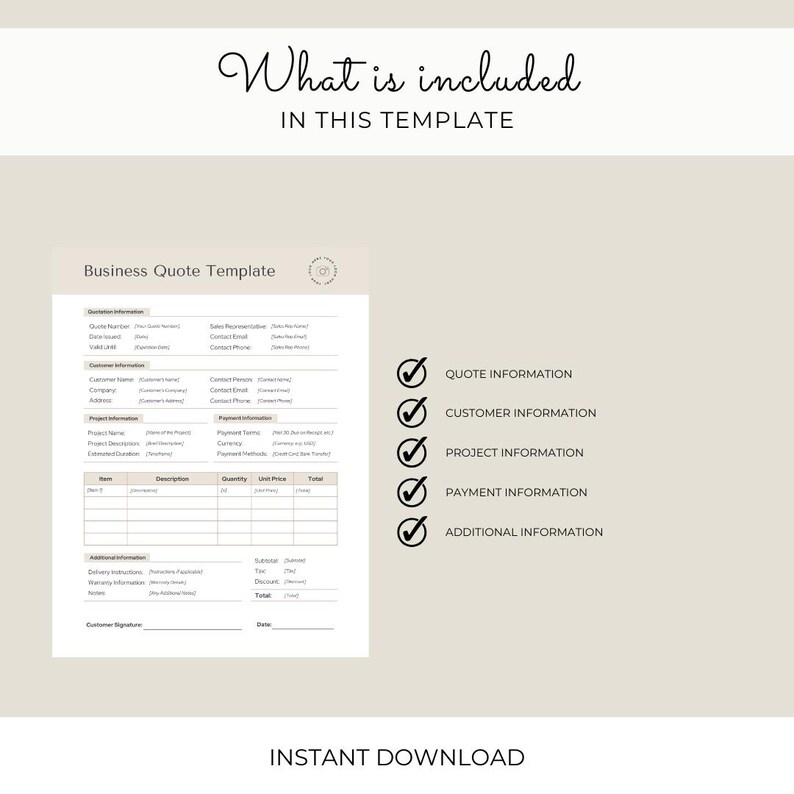 Customisable Quote Template|editable Canva Design|professional Client ...