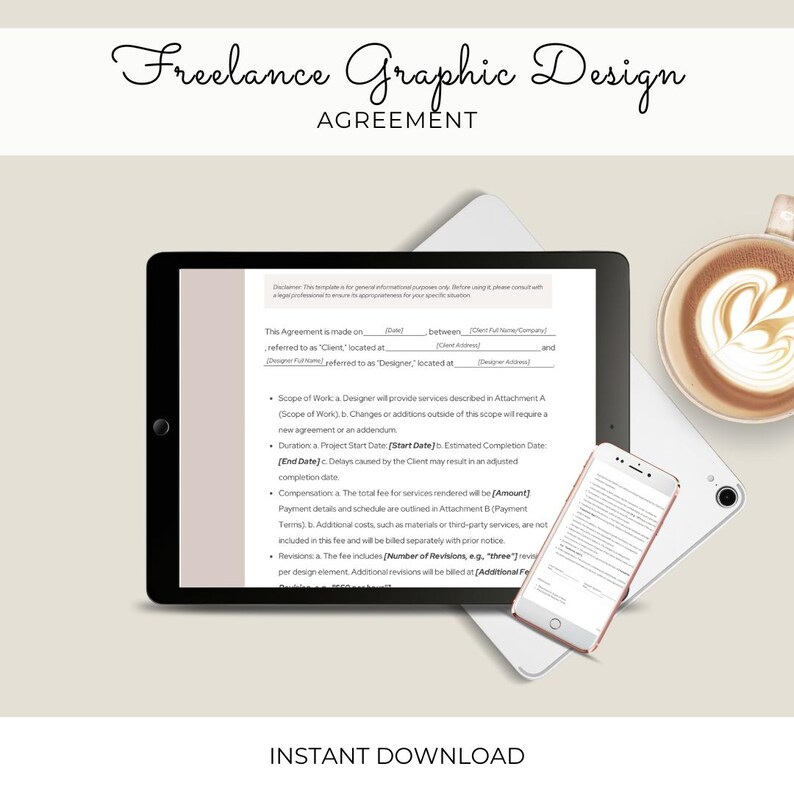 Freelance Graphic Design Agreement|editable Canva Template, Client ...