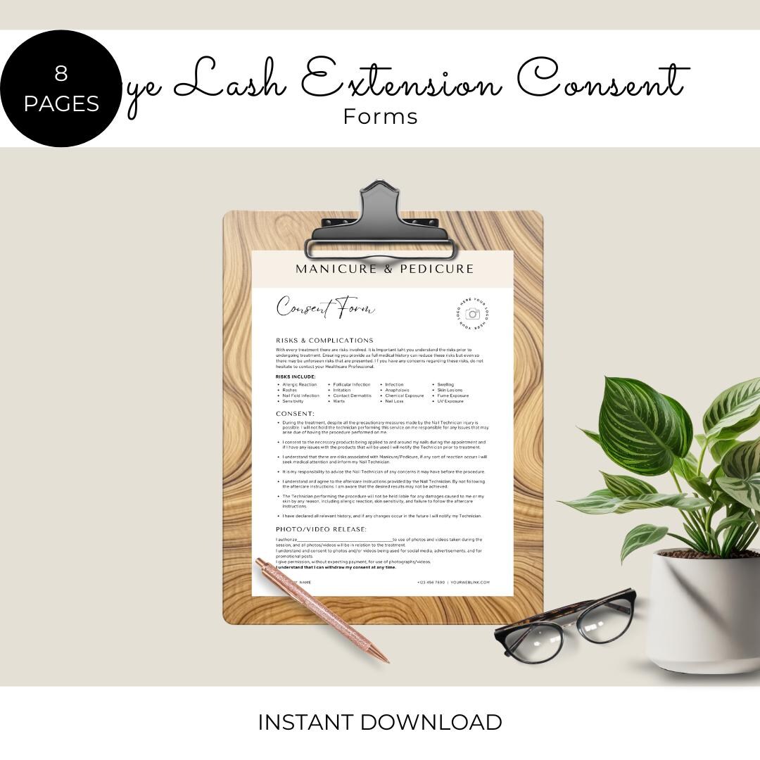 Eyelash Extension Consent Form|editable Canva Template & Pdf|lash ...
