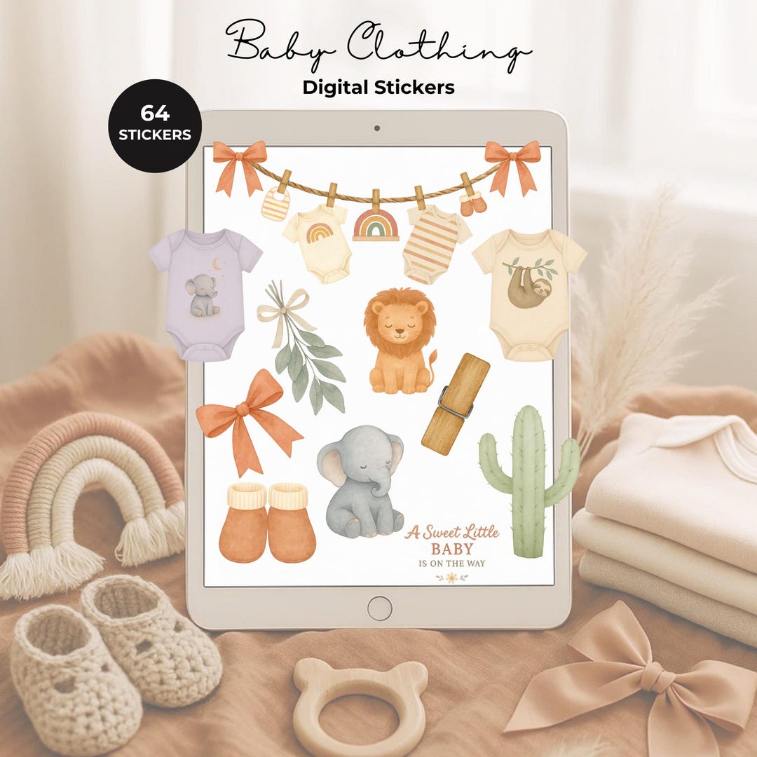 Watercolor Baby Clipart Stickers | Gender Neutral Nursery (digital ...