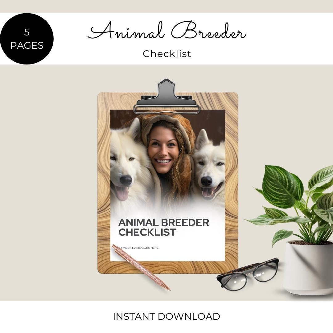 Animal Breeder Checklist|editable Canva Template|breeding Management ...