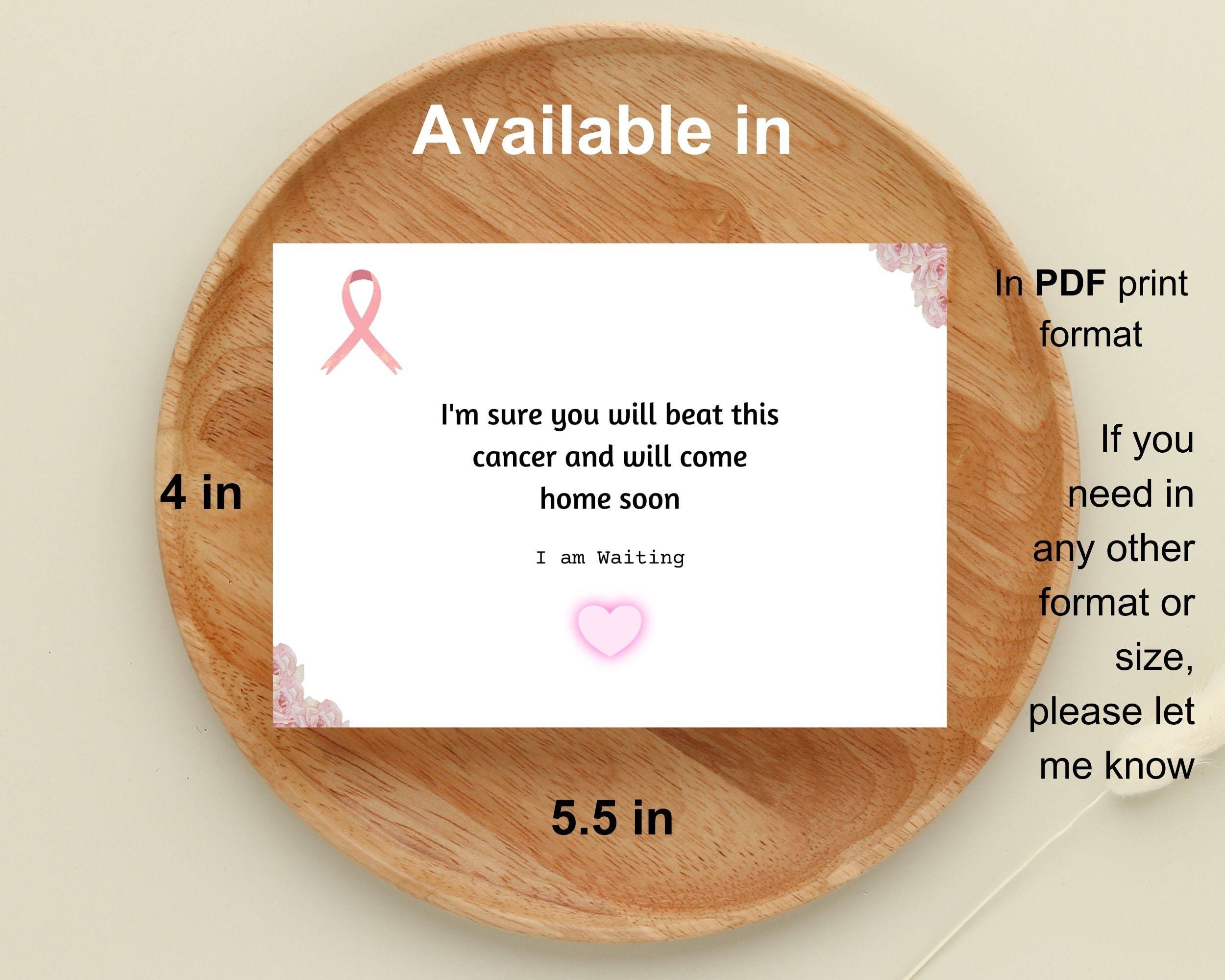 Breast Cancer Thank You Card Cancer Thank You Card Cancer Greeting Card ...