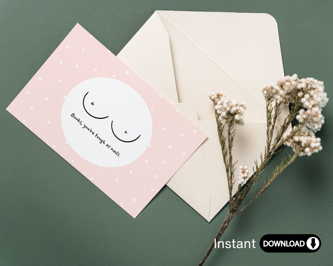 Funny Breast Cancer Card| Funny Cancer Card| Breast Cancer Awareness ...
