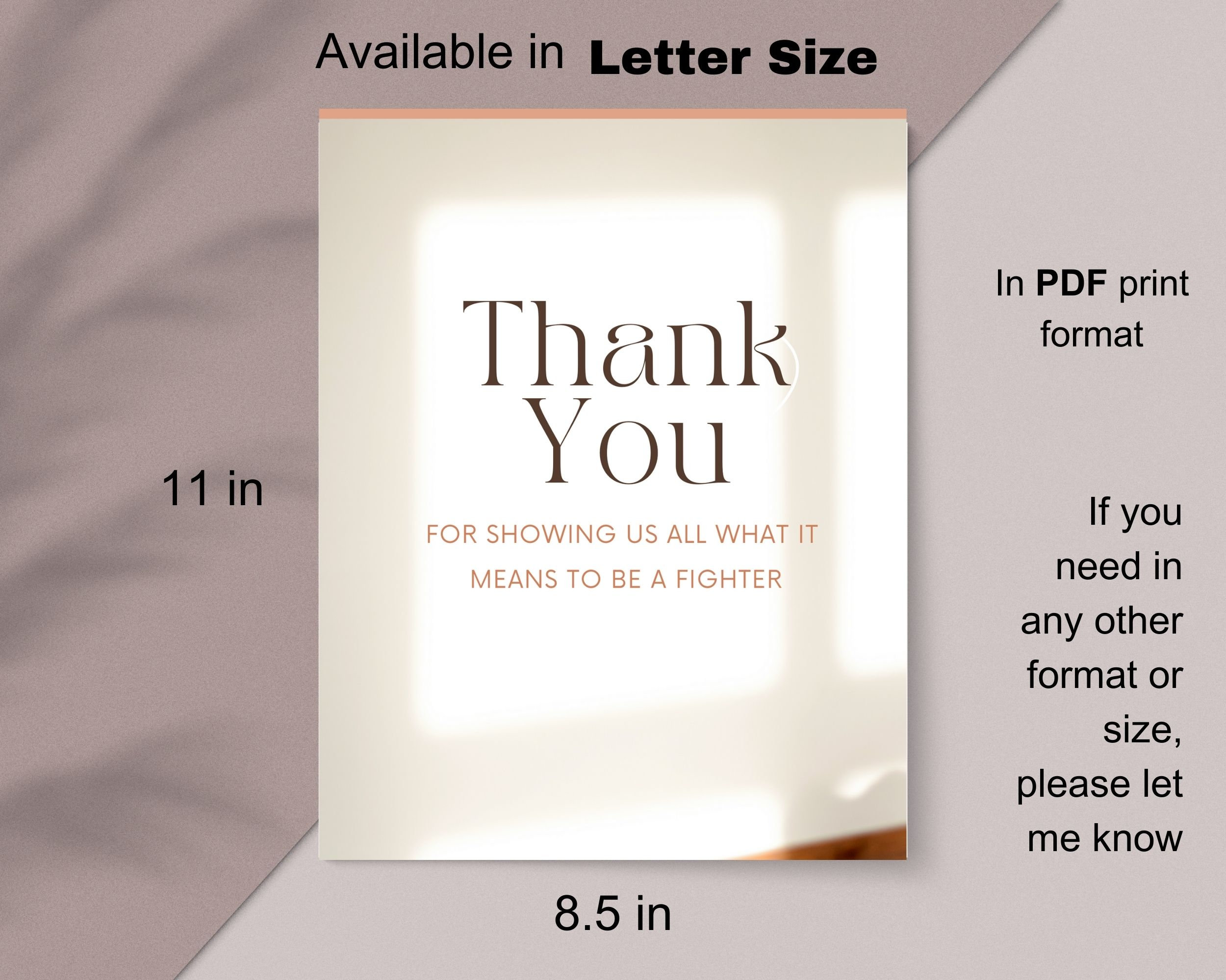 Breast Cancer Thank You Card Printable| Cancer Encouragement Card ...