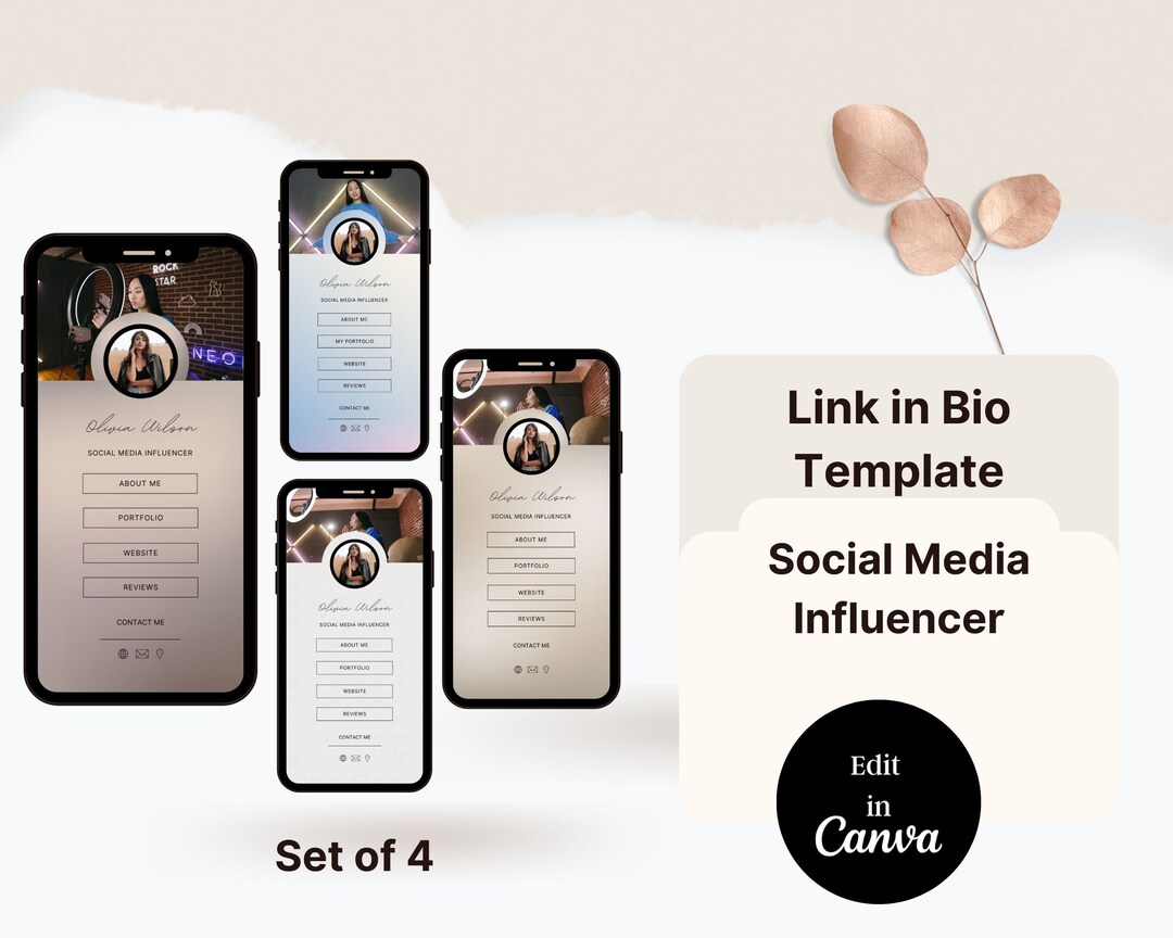 Link in Bio Template Social Media Influencer Link in Bio - Etsy