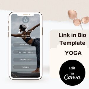 Link in Bio Template Canva, Instagram Yoga Template, Link in Bio Yoga ...