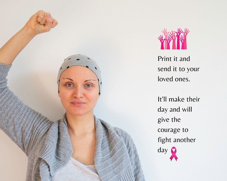 Breast Cancer Thank You Card Printable| Cancer Encouragement Card ...
