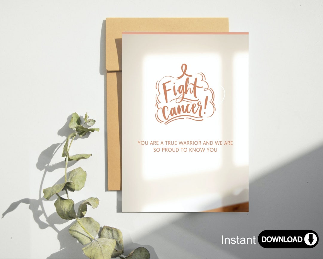 Fight Cancer Thank You Card Breast Cancer Encouragement Card Cancer ...