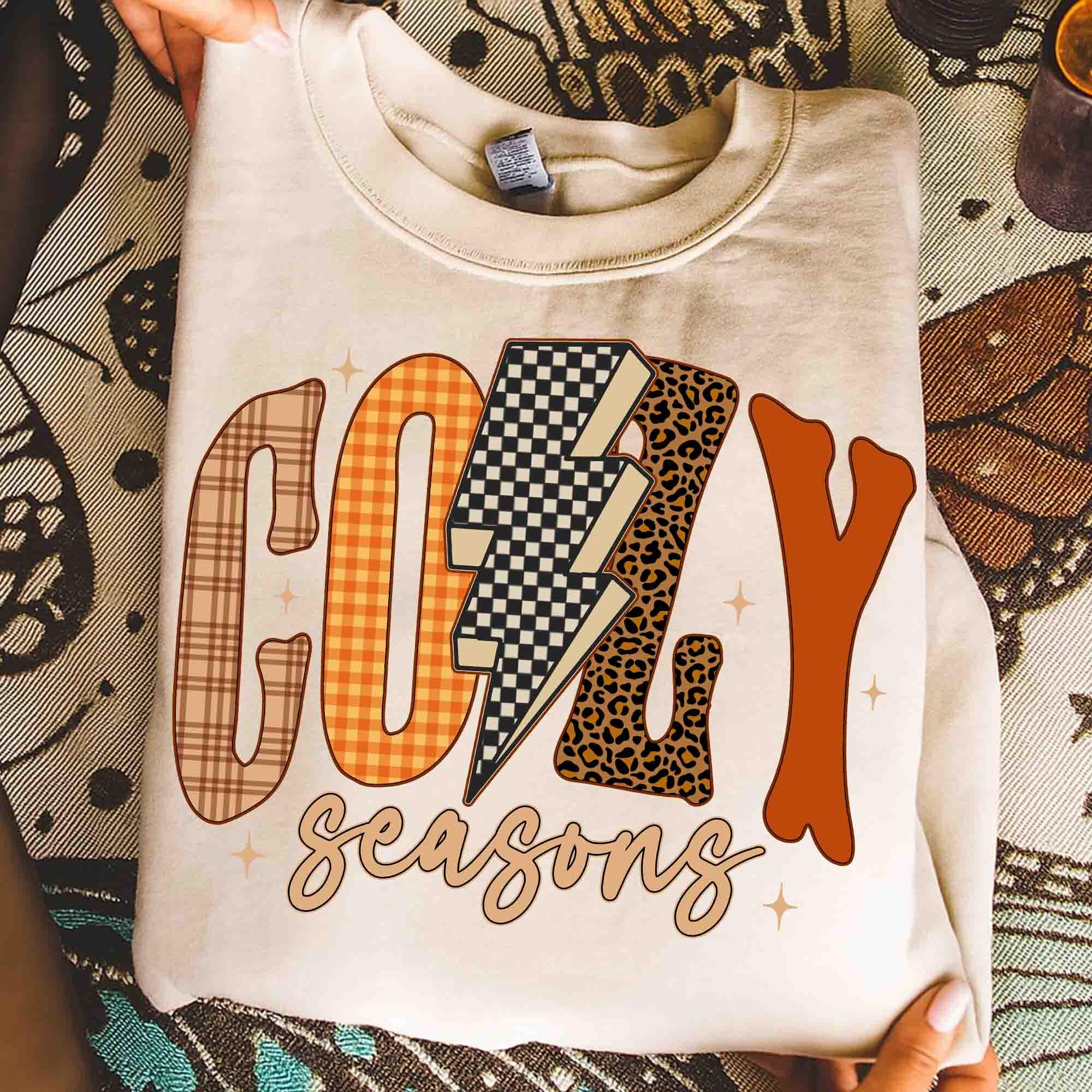 Cozy Season PNG, Retro Checkered Fall PNG, Varsity Fall Png, Fall Shirt ...
