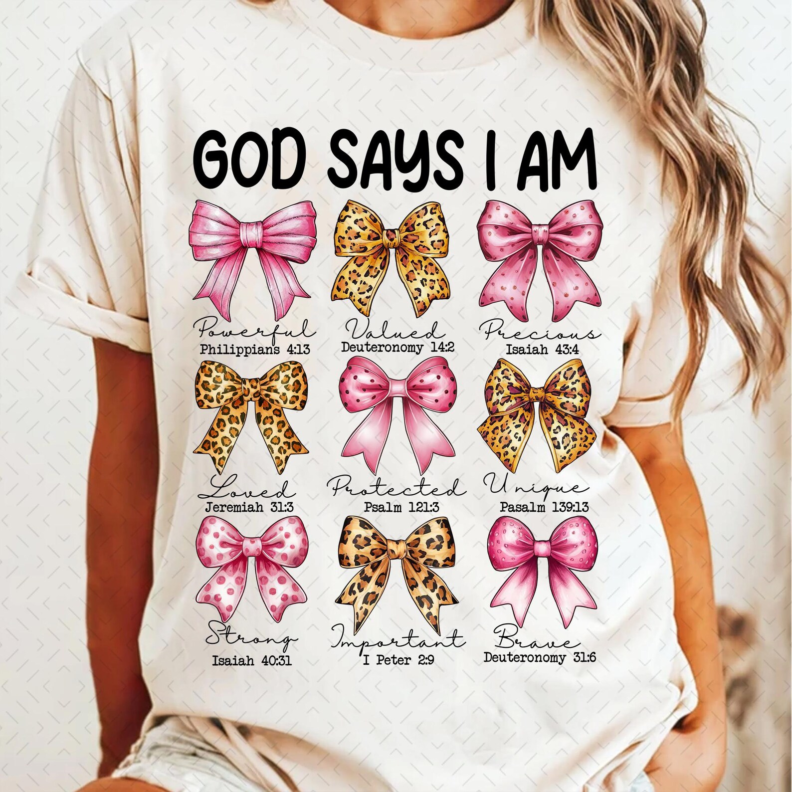 God Says I Am PNG, Coquette Bow Png, Christian PNG, Preppy, Shirt ...