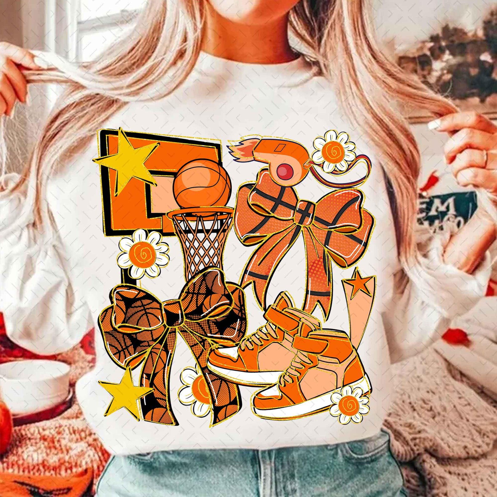 Basketball Coquette PNG, Game Day Basketball PNG, Preppy Basketball ...