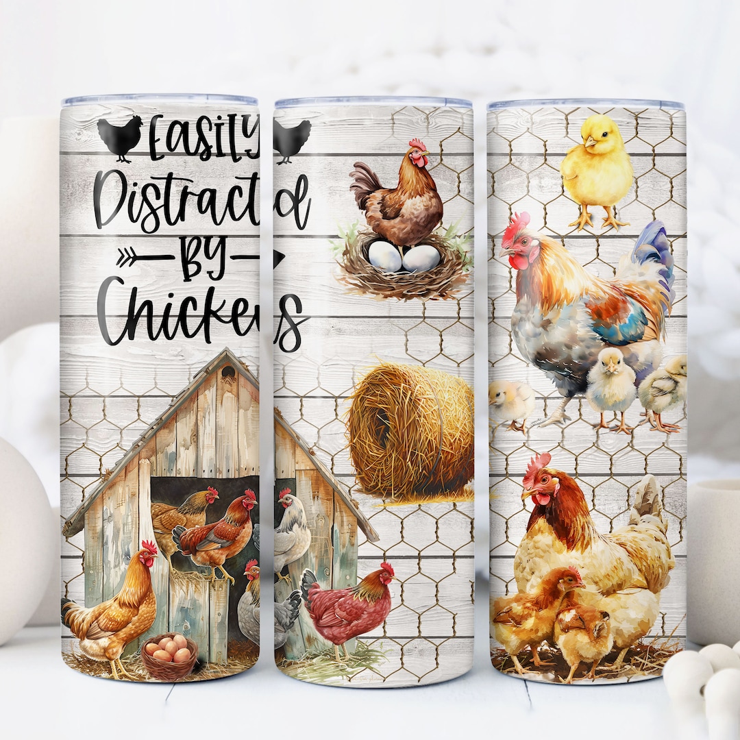 Funny Chicken 20oz Skinny Tumbler Wrap, Chicken Sublimation Design ...