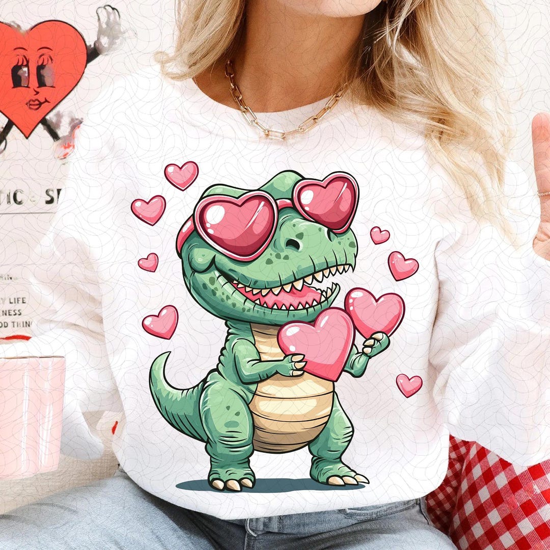 Valentine's Day T-rex Png, Dino Love Png, T-rex Valentine Png ...