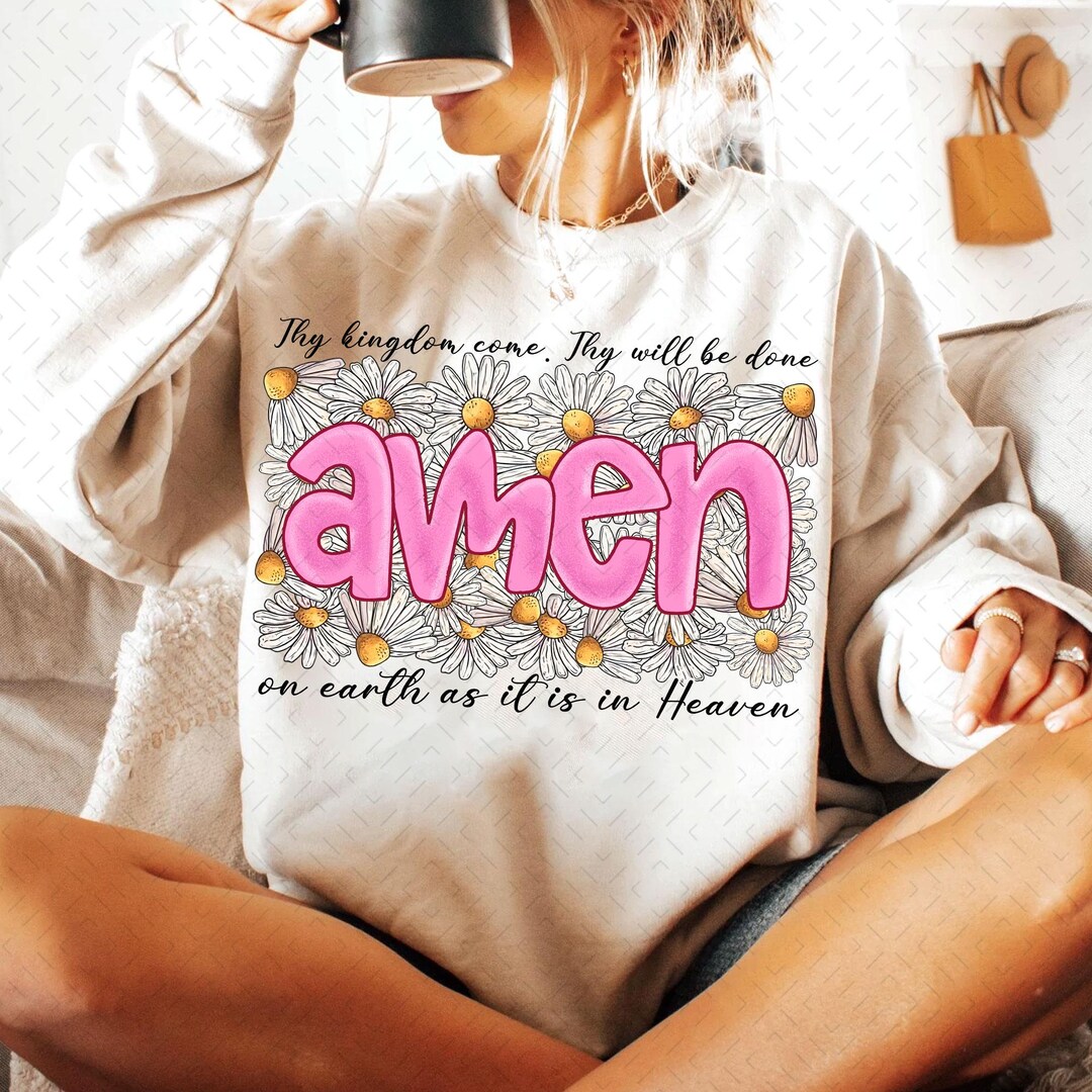 Floral Amen Christian Easter Png, Sublimation, Dtf Transfer, Retro Amen ...