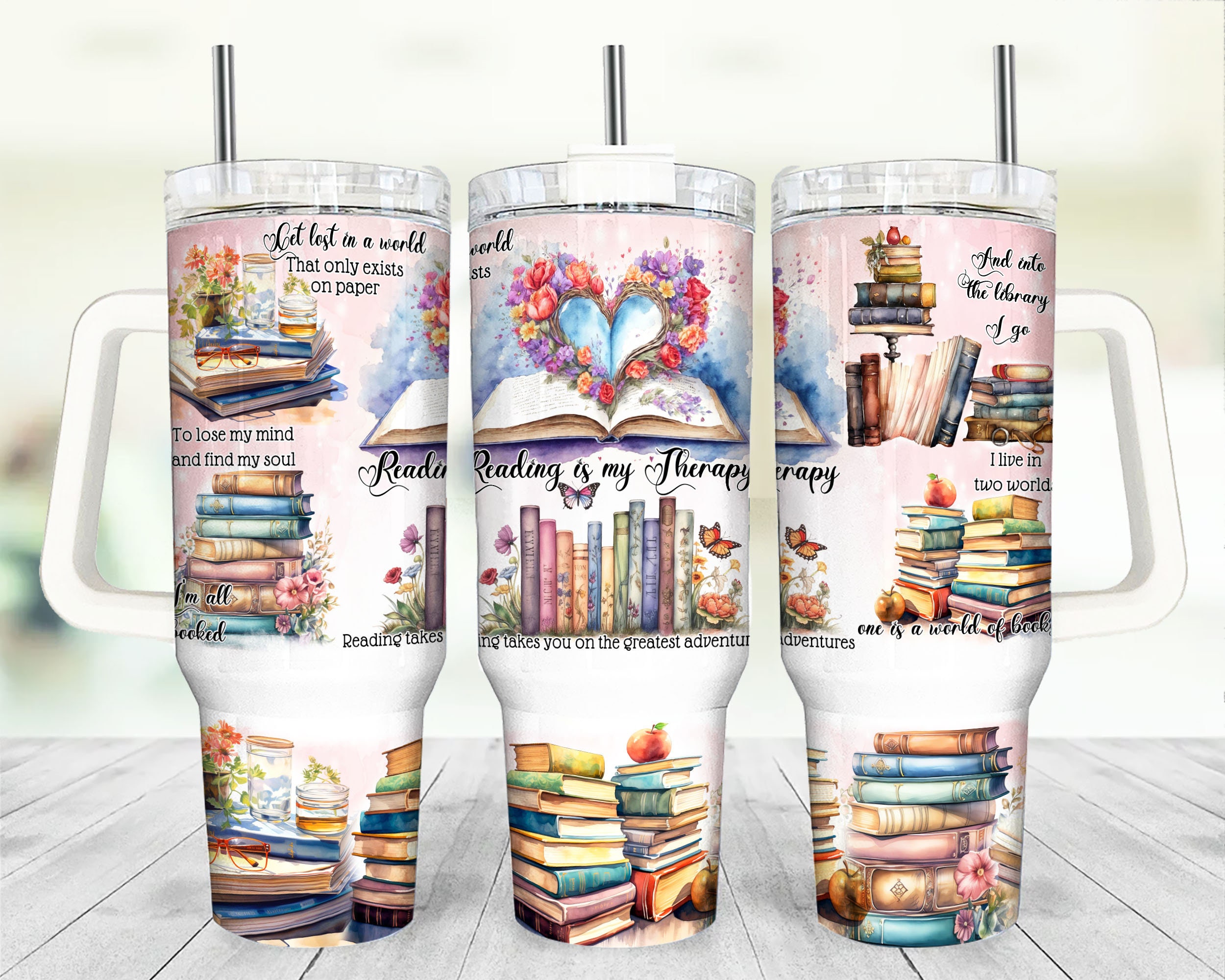 Book 40oz Tumbler Wrap, Reading Lover Tumbler Wrap, Reading is My ...