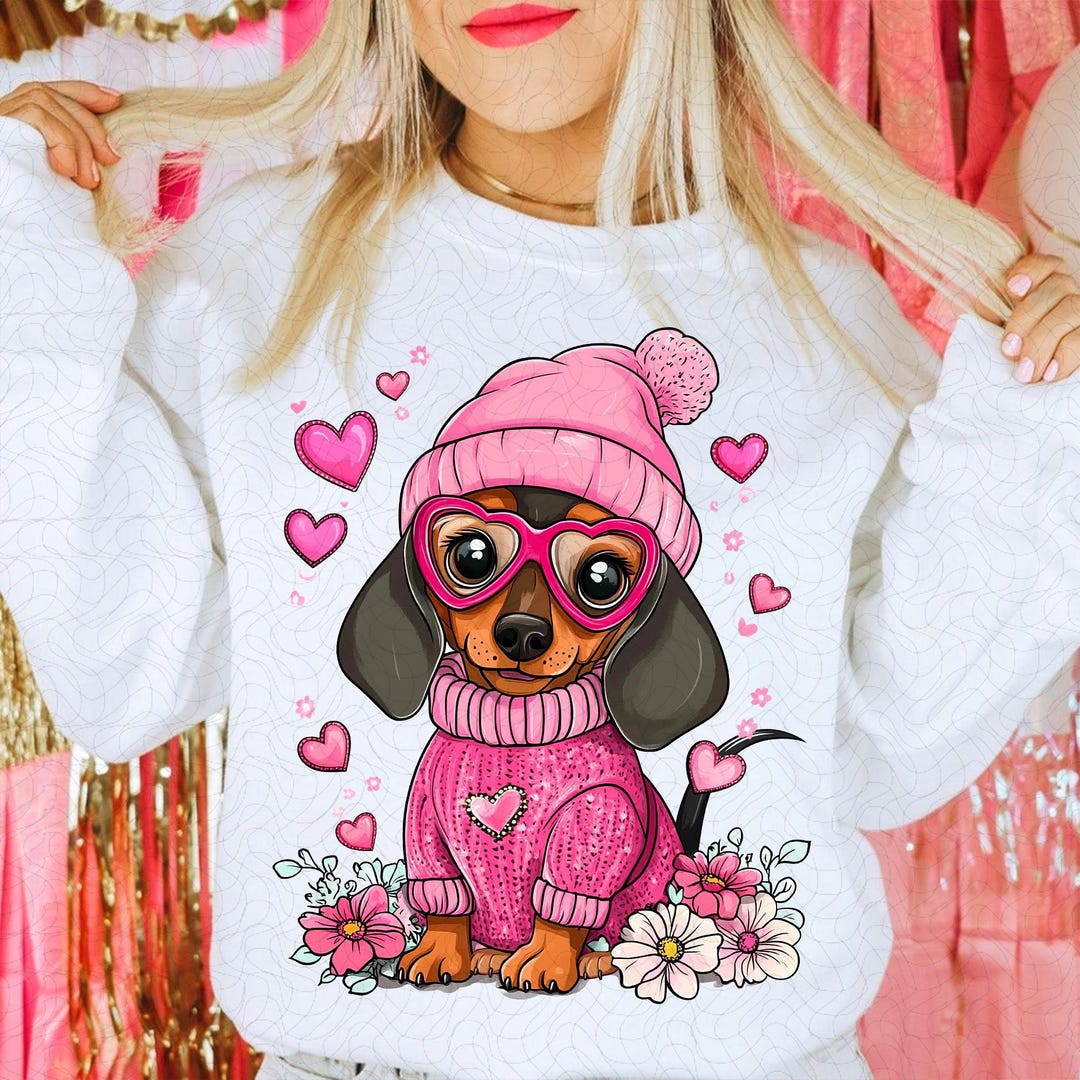 Valentine Dachshund Dog, Sausage Dog Png, Valentine's Day Dog Mom Png ...