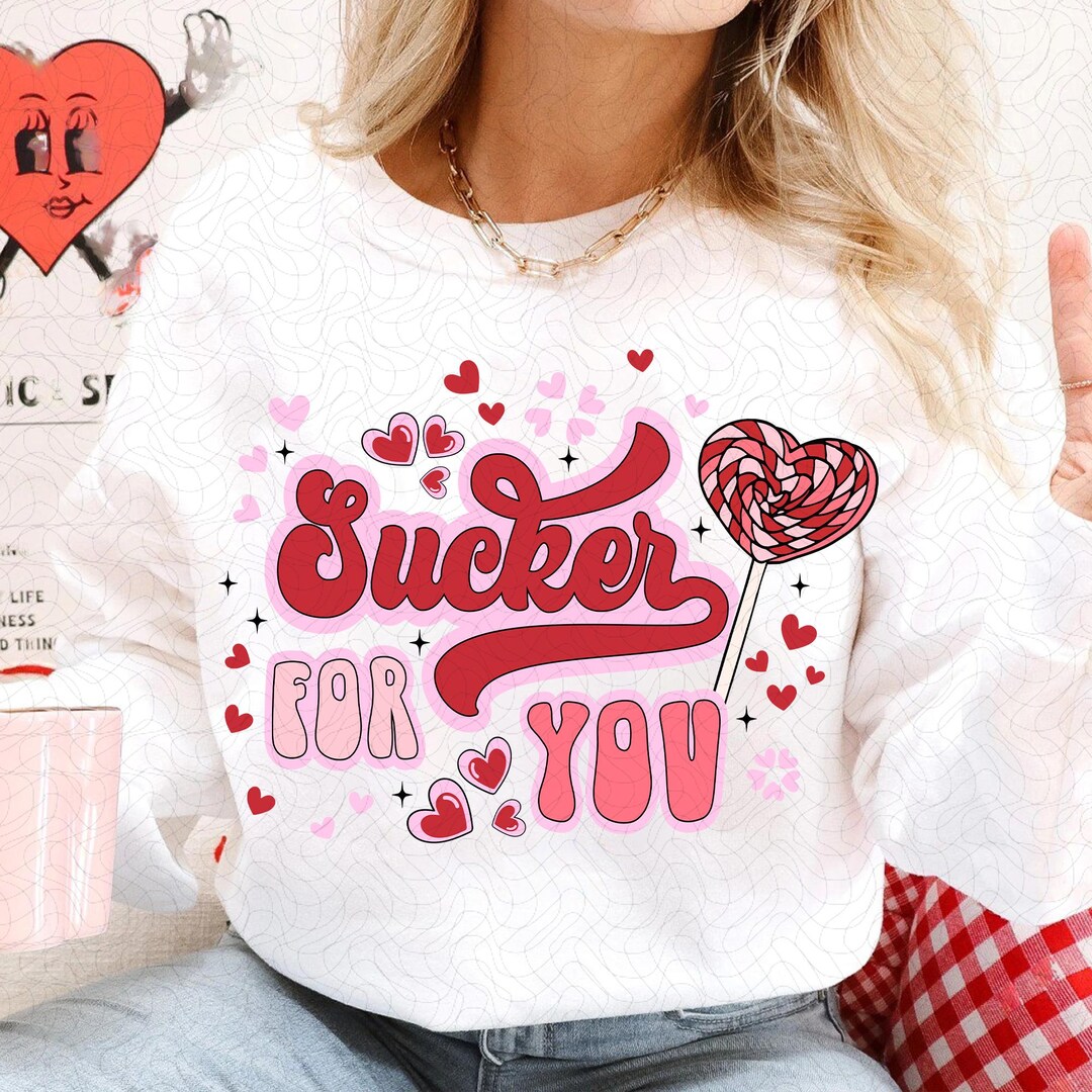 Heart Sucker Png, Sucker for You Png, Happy Valentines Day Png, Retro ...