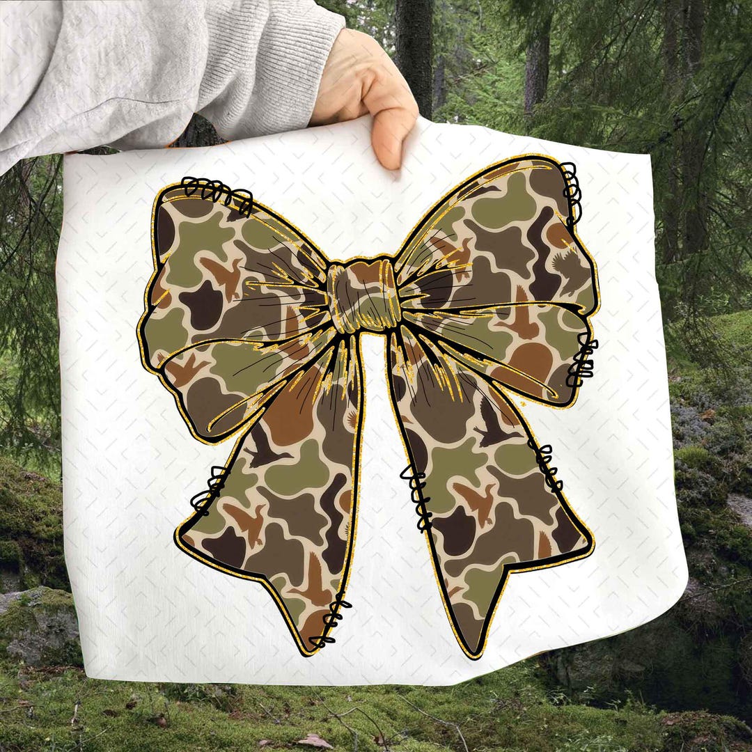 Hunting Season Bow Png, Camo Coquette Bow Png, Outdoors Sublimation ...