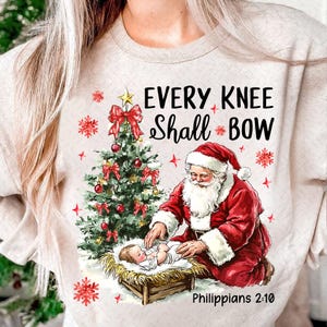 Every Knee Shall Bow PNG Sublimation, Nativity Scene Png, Santa ...