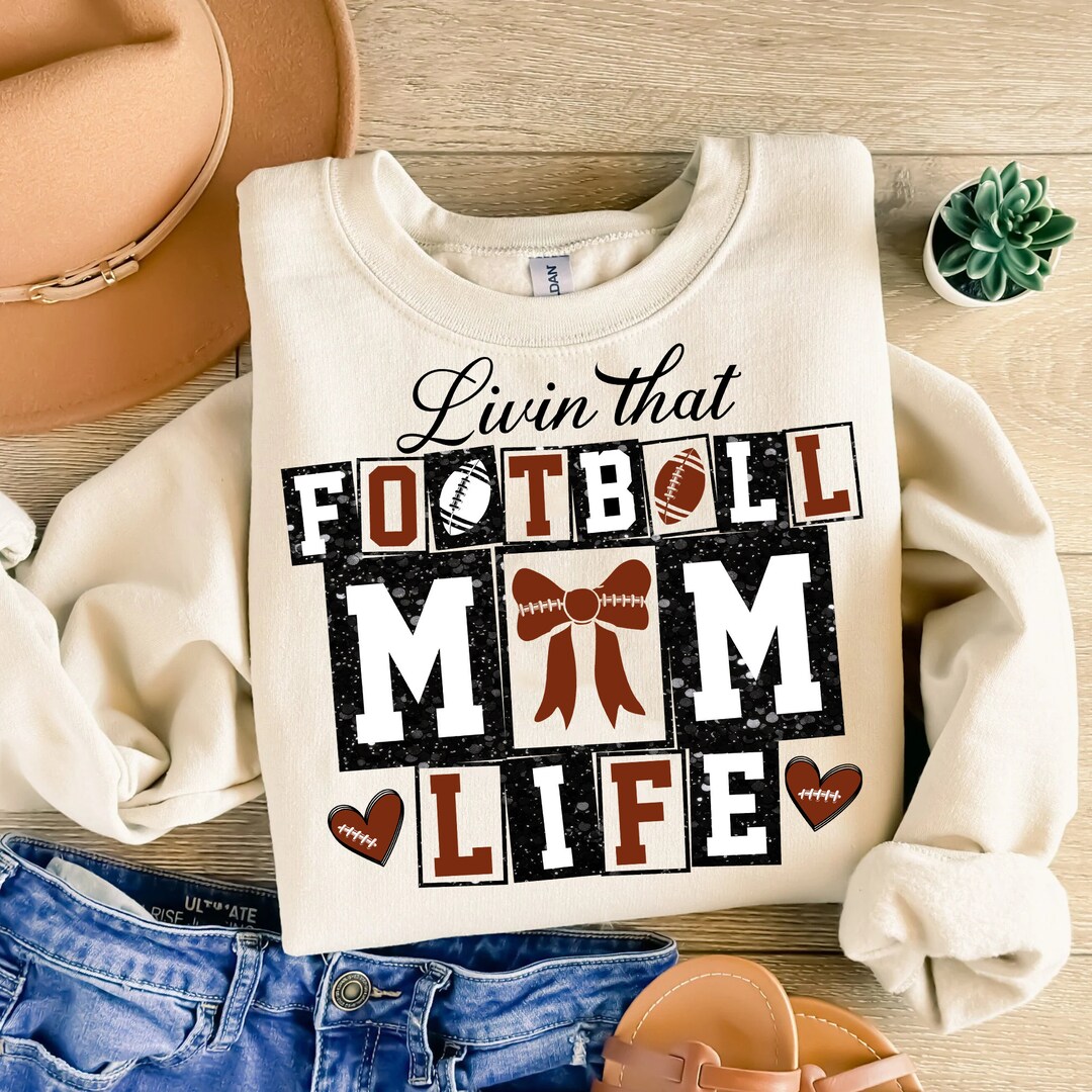 Retro Football Mom PNG, Glitter Football PNG, Football Mama,sublimation ...