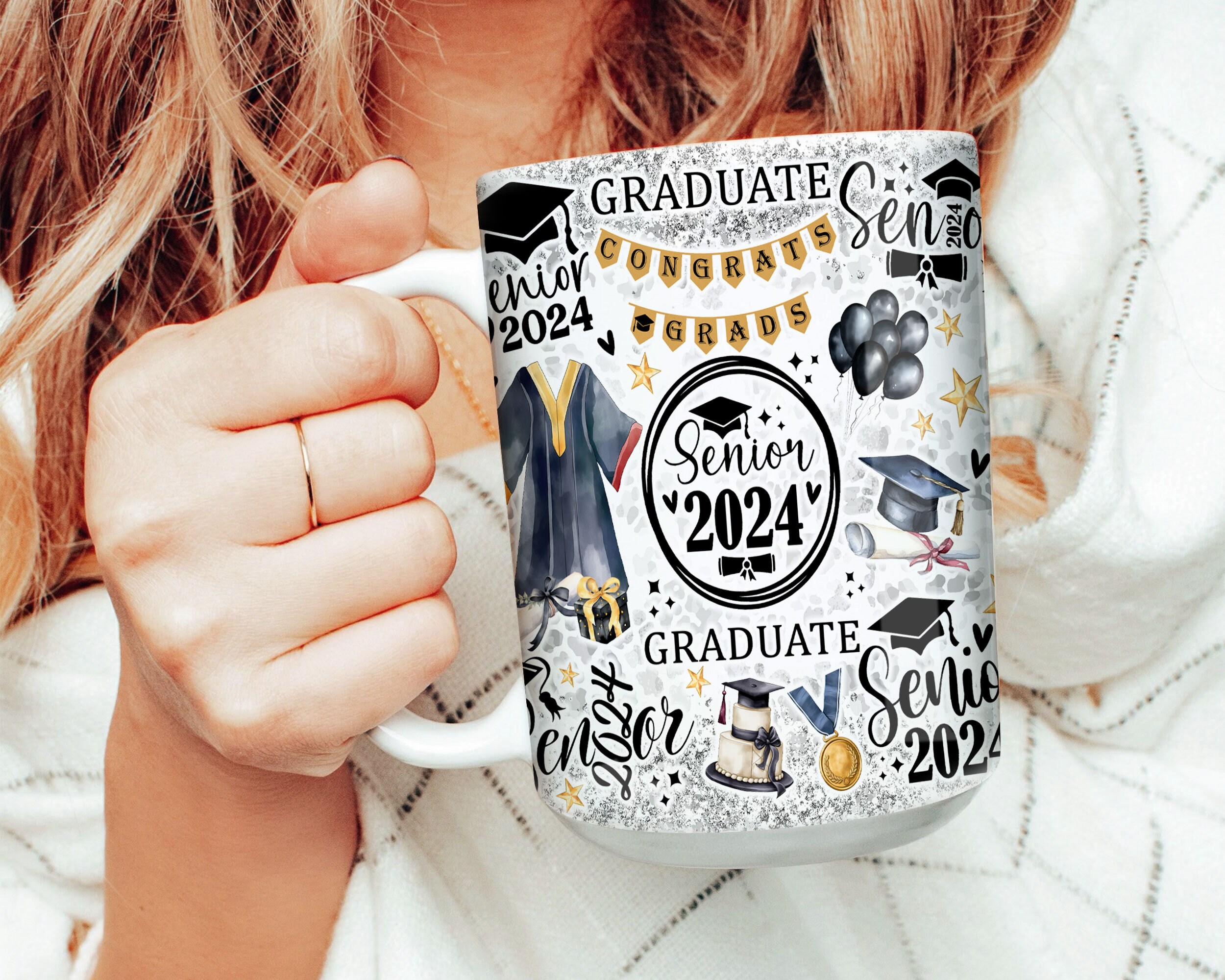 Graduate Class of 2024 Mug Wrap, 11oz, 15oz Mug Wrap Template ...