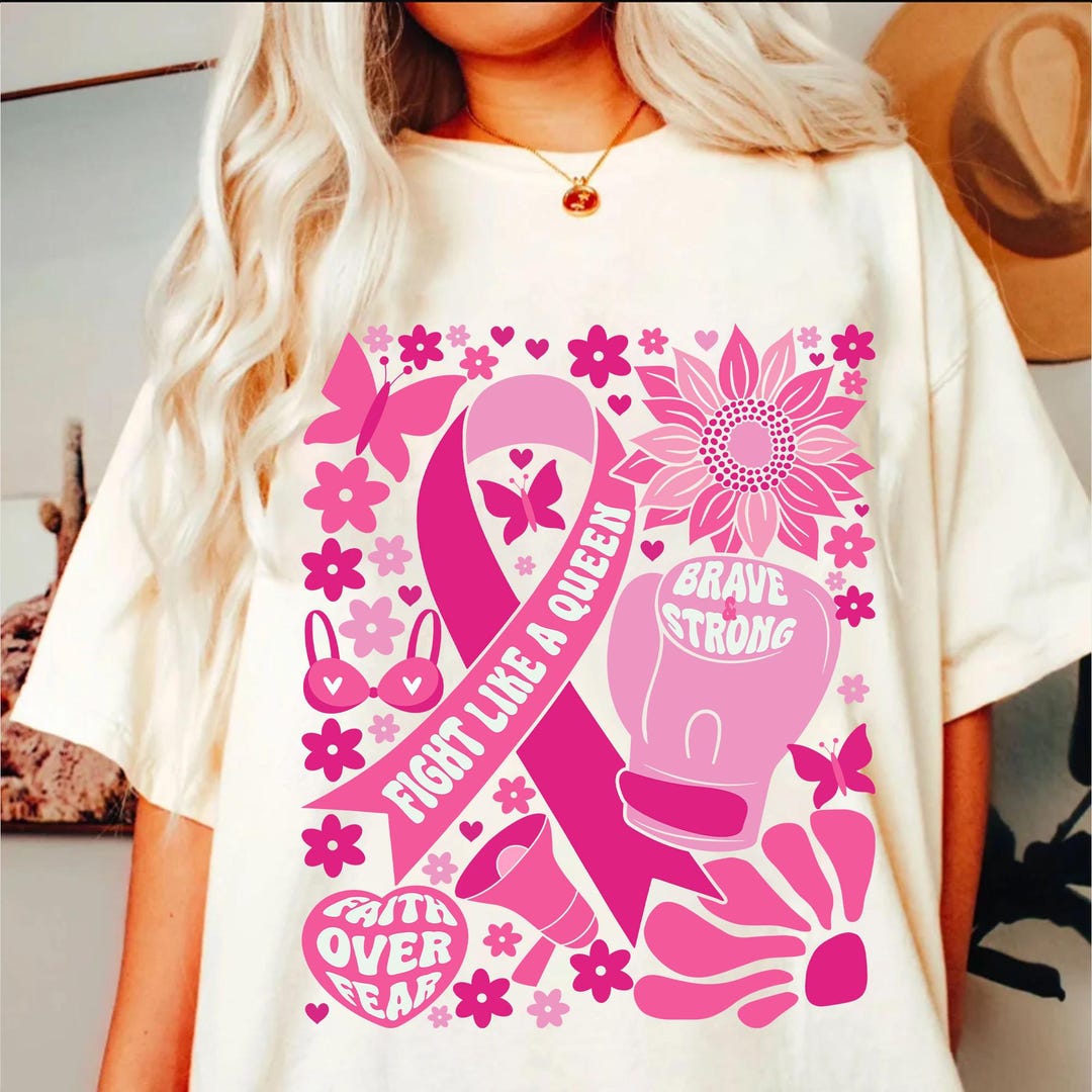 In October We Wear Pink Png,fight Like a Queen Png,breast Cancer Png ...