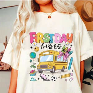 First Day Vibes Png, Back to School Coquette PNG Digital, School Bus ...