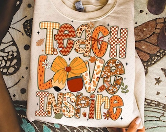 Teach Love Inspire Png, Teach Fall Png, Fall Teacher Png, Autumn ...