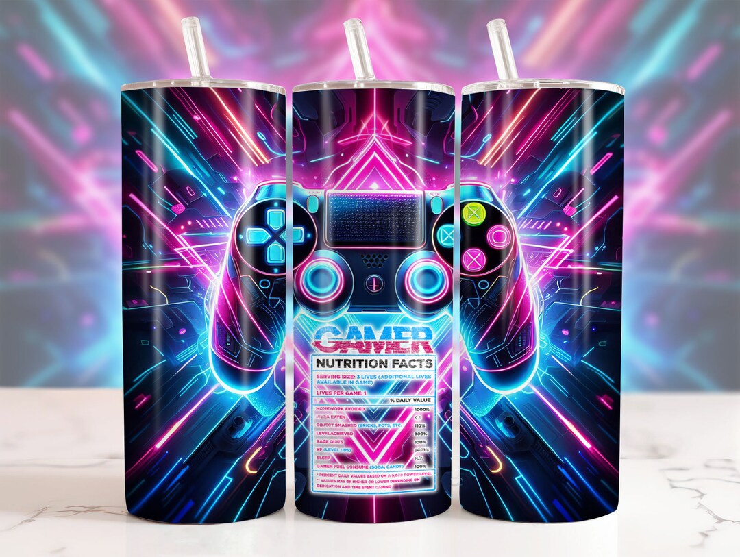 Gaming Tumbler Wrap 20 Oz Gamer Controller Decal PNG for Sublimation ...