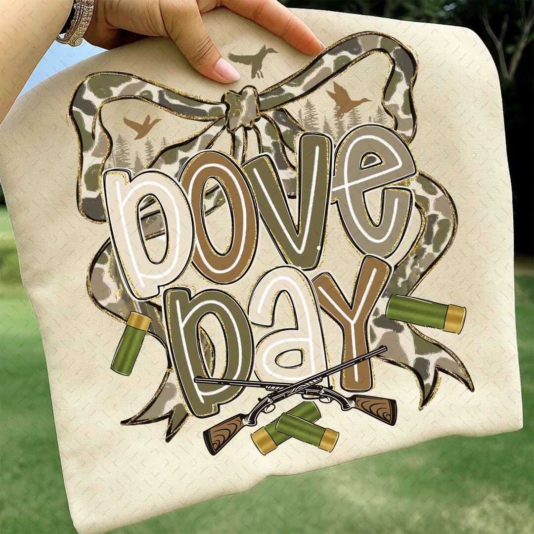 Preppy Dove Day Camo Coquette Bow Png, Deer Hunting , Girls Camo Bow ...