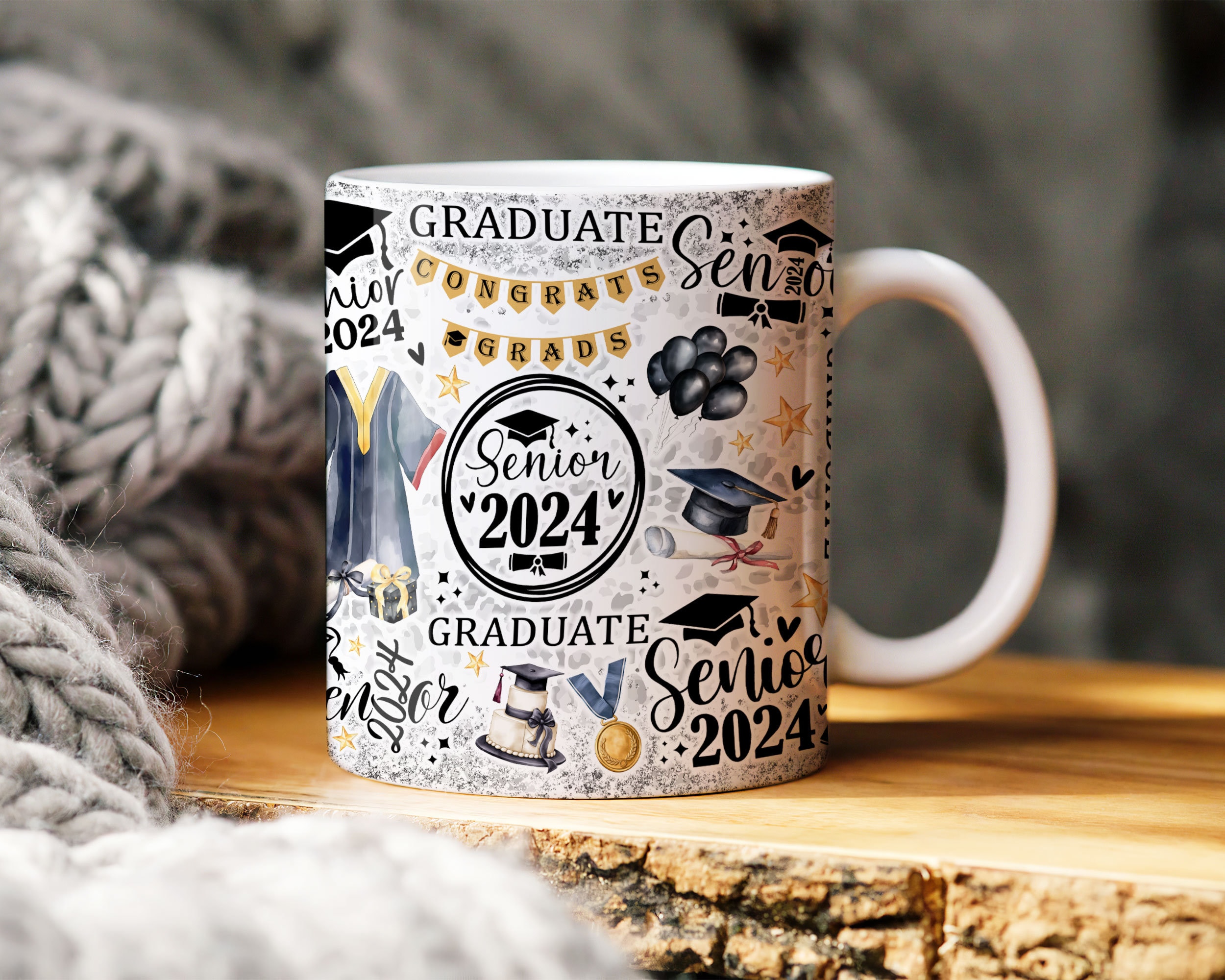 Graduate Class of 2024 Mug Wrap, 11oz, 15oz Mug Wrap Template ...
