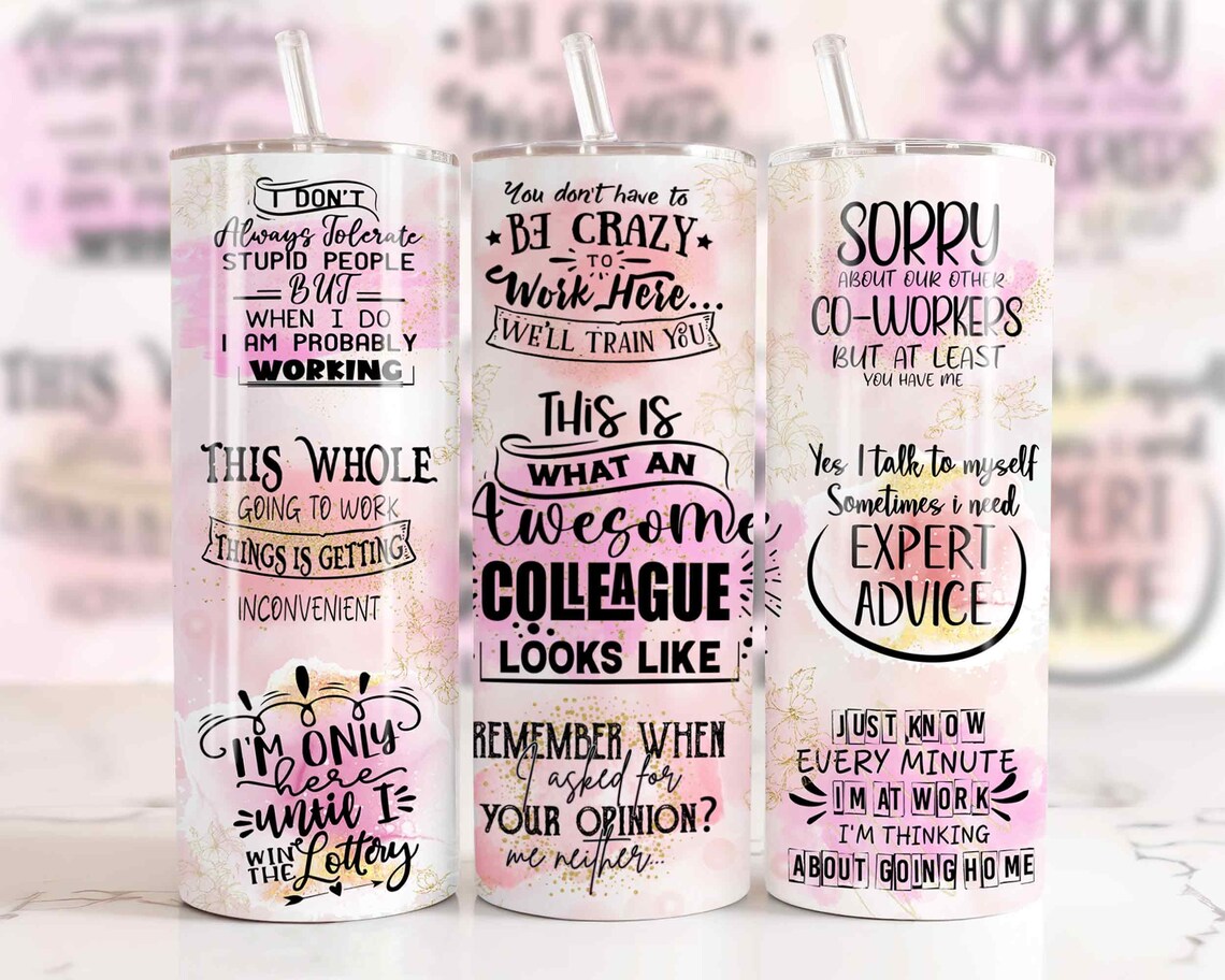 Funny Office Tumbler Wrap 20oz Skinny Tumbler Sublimation Design PNG ...