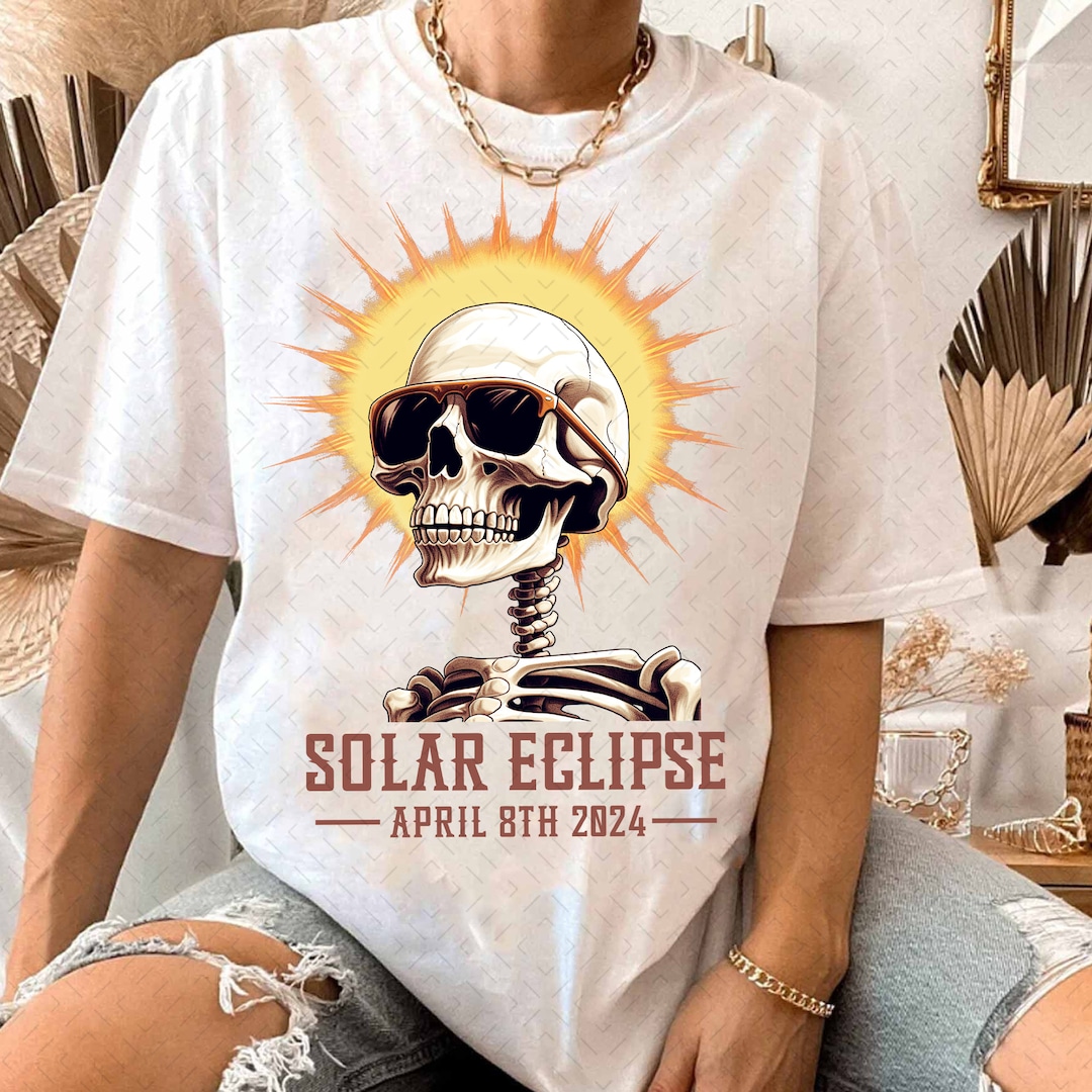 Funny Skeleton Solar Eclipse Png, April 8th, 2024 Png, America Totality ...